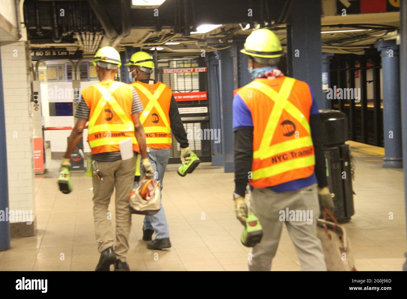 New York, USA. 2nd June, 2021. (NEW) Metro Workers at work at Dawn ...