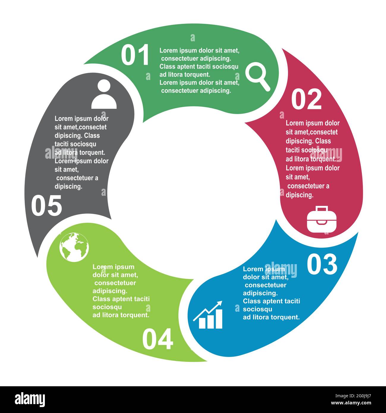 5 steps vector element in five colors with labels, infographic diagram ...