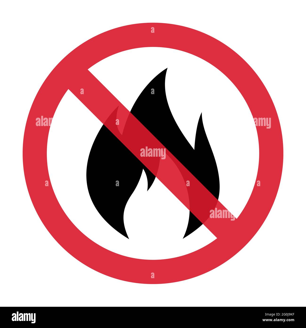 STOP fire flame icon. Fire hot flames vector sign isolated on white ...