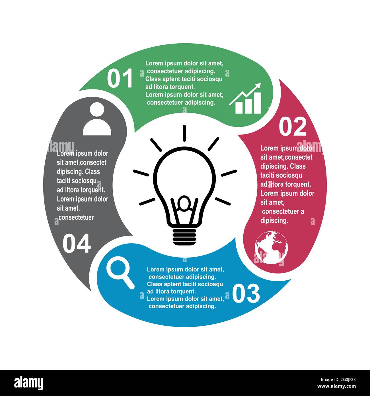 4 step vector element in four colors with labels, infographic diagram ...