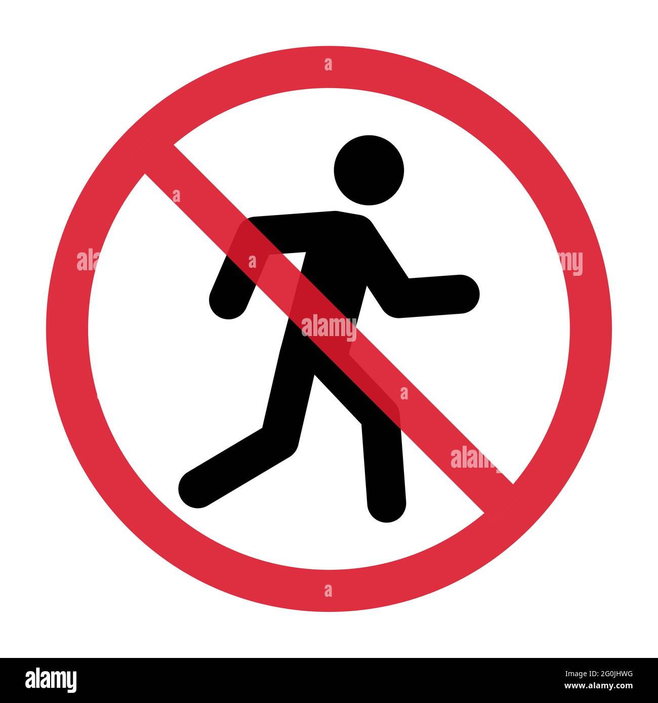 No walk icon access for pedestrians prohibition sign, vector ...