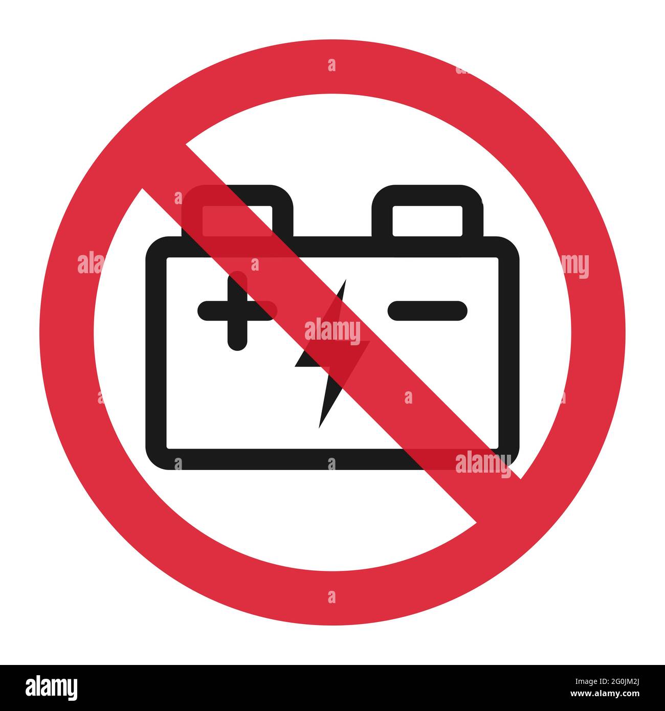 Battery stop car charge indication icon. Vector illustration isolated ...