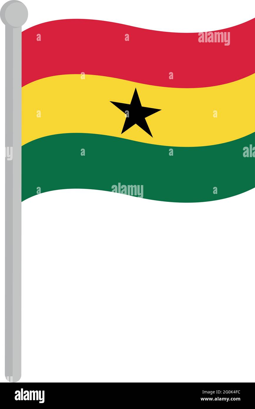 Ghana flag on pole hi-res stock photography and images - Alamy