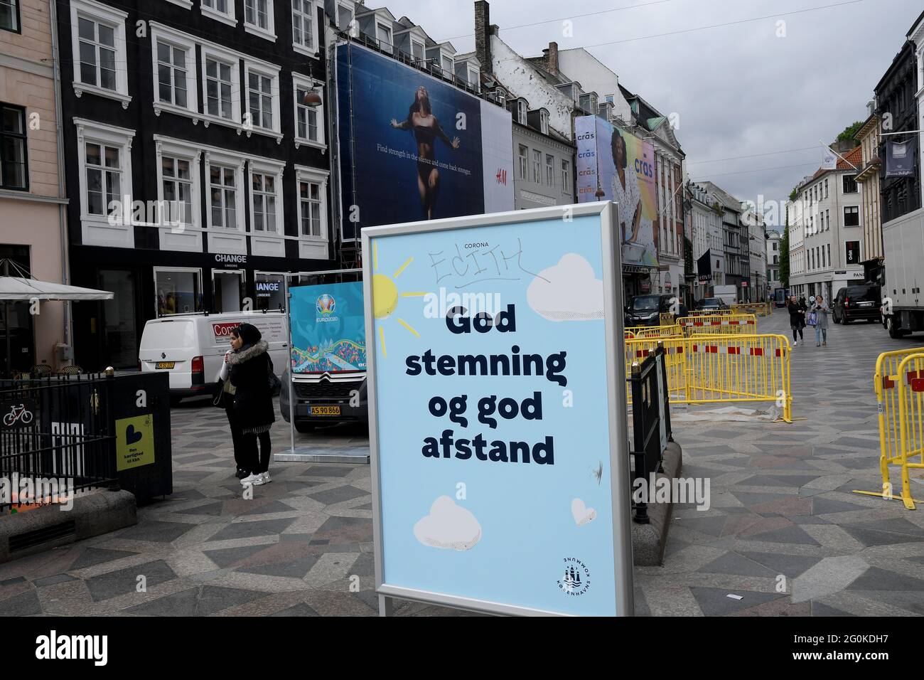 Copenhagen, Denmark. 02 June 2021,/Billboard keep good humour and keep ...