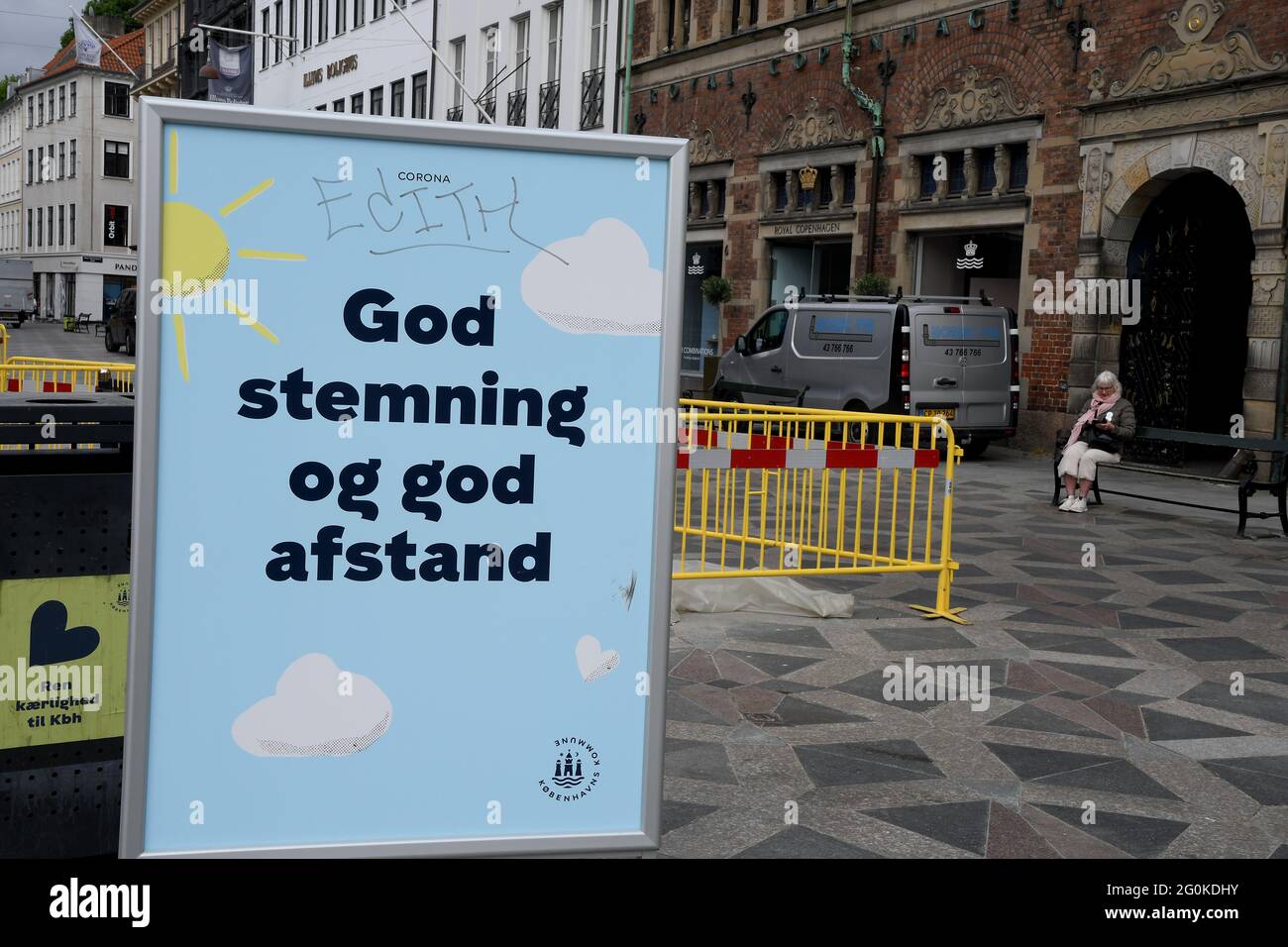 Copenhagen, Denmark. 02 June 2021,/Billboard keep good humour and keep ...