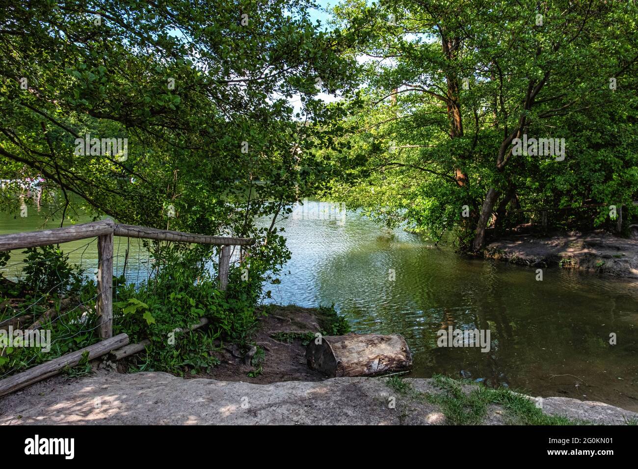 Teufelssee lake in the Grunewald forest has the “Teufelsfenn" nature ...