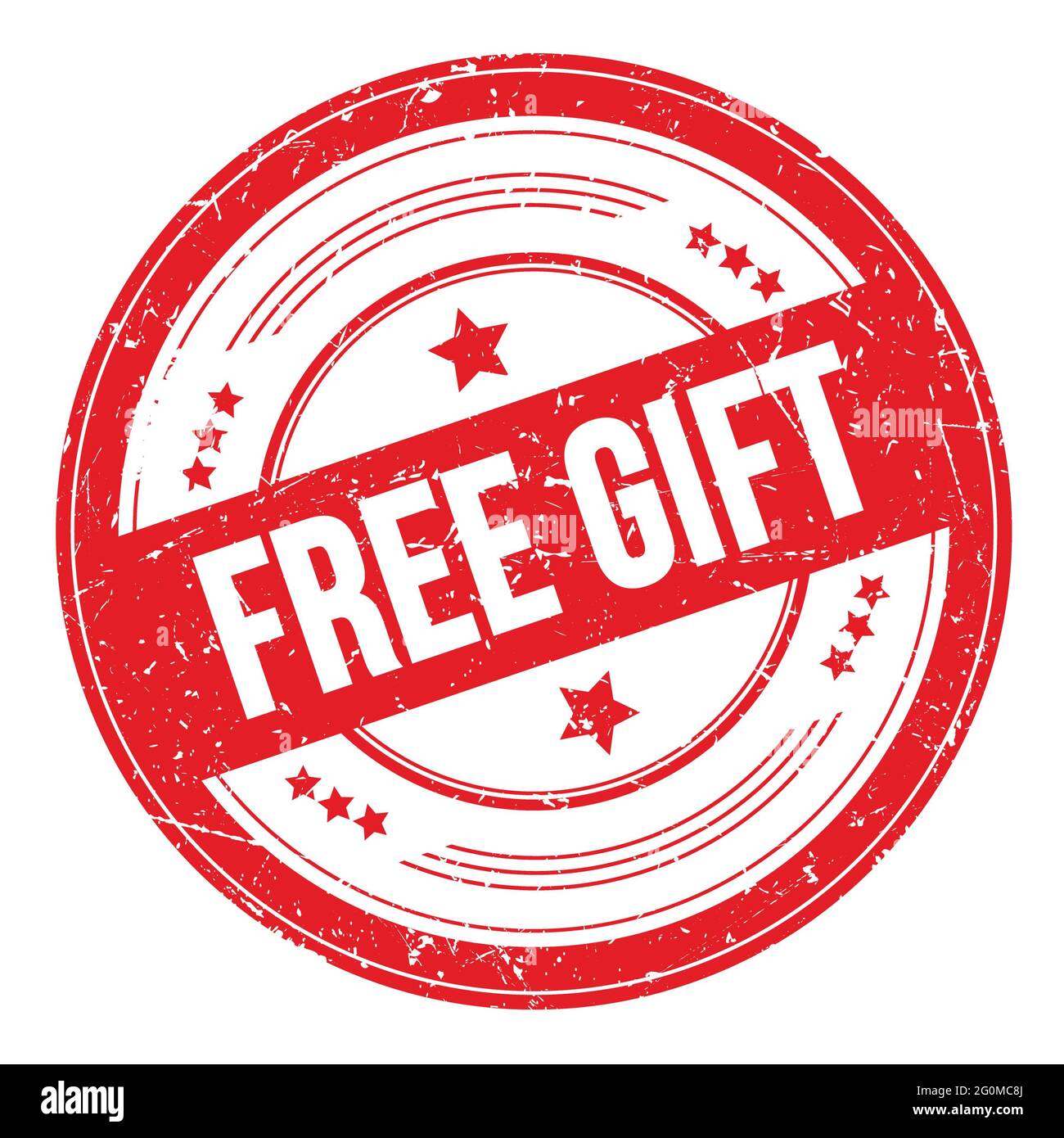 FREE GIFT text on red round grungy texture stamp Stock Photo - Alamy