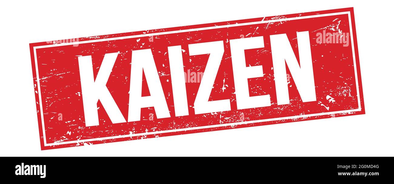 KAIZEN text on red grungy rectangle stamp sign Stock Photo - Alamy