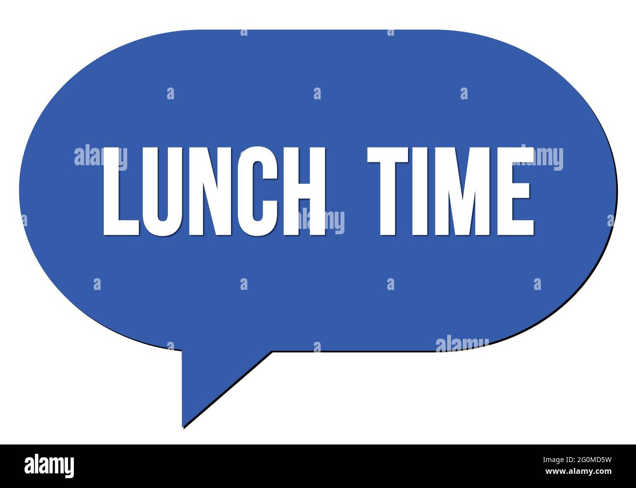 LUNCH TIME text written in a blue speech bubble stamp Stock Photo - Alamy