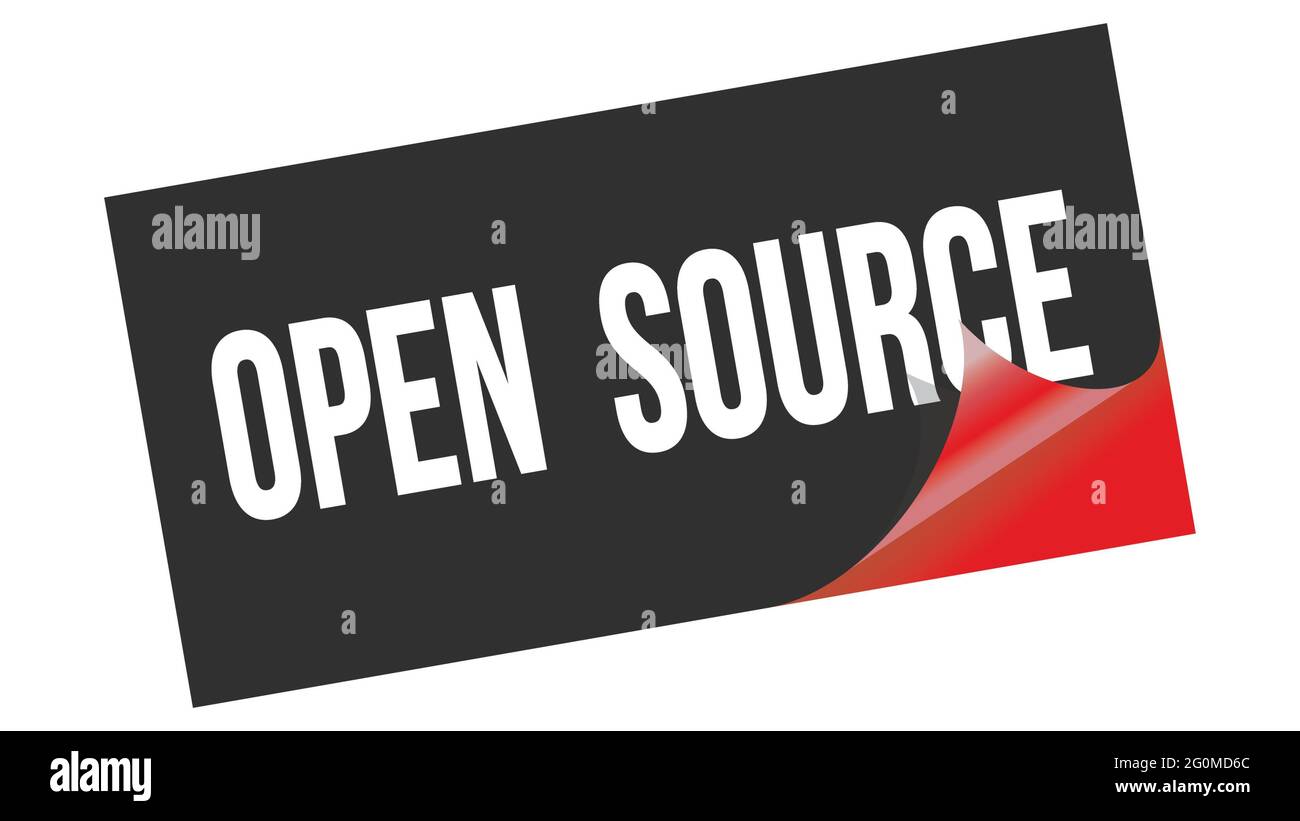 OPEN SOURCE text written on black red sticker stamp Stock Photo - Alamy