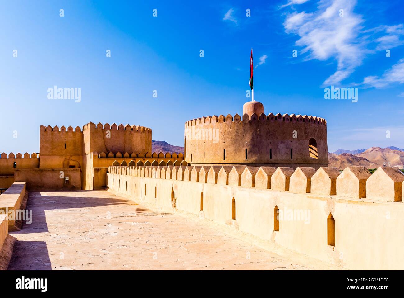 Rustaq, Al Batinah Region,Oman - February 3 2015: Al Rustaq Fort is a ...