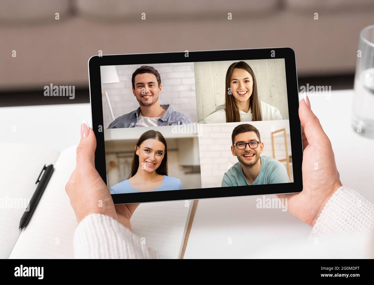 Social distance and new normal, chat, online conference during covid-19 ...