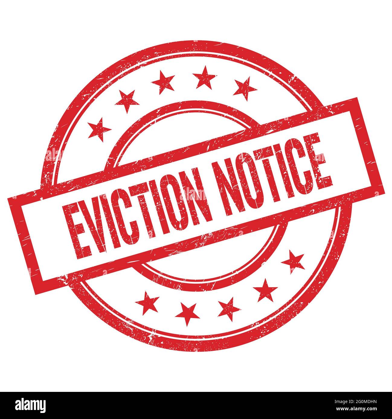 EVICTION NOTICE text written on red round vintage rubber stamp Stock ...