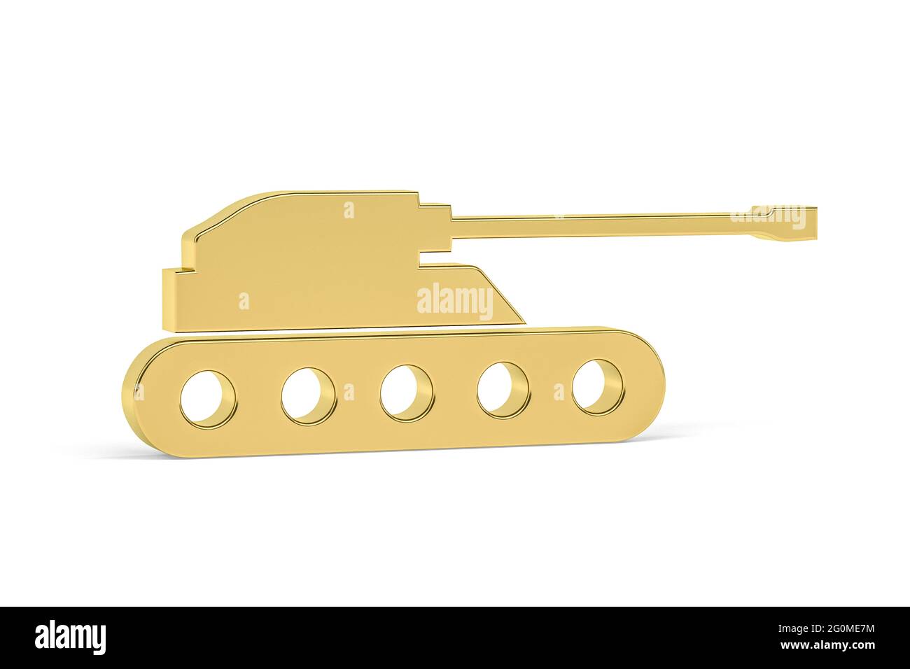 Golden 3d tank icon isolated on white background - 3D render Stock ...