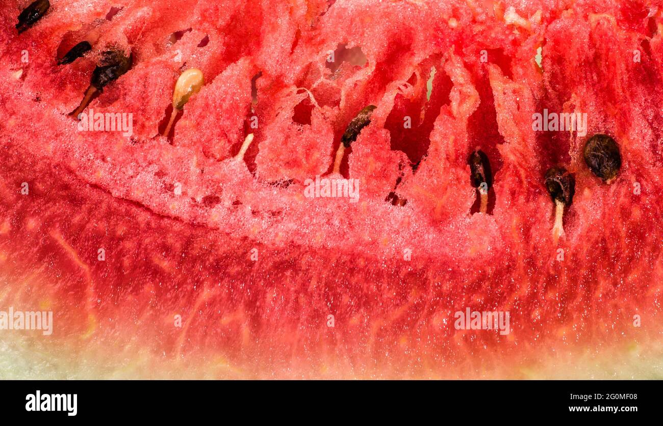 Red texture of watermelon, macro detailed, close-up useful as ...