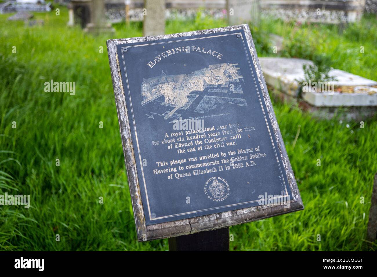 Havering Palace site, on grounds of St. John the Evangelist, the parish ...
