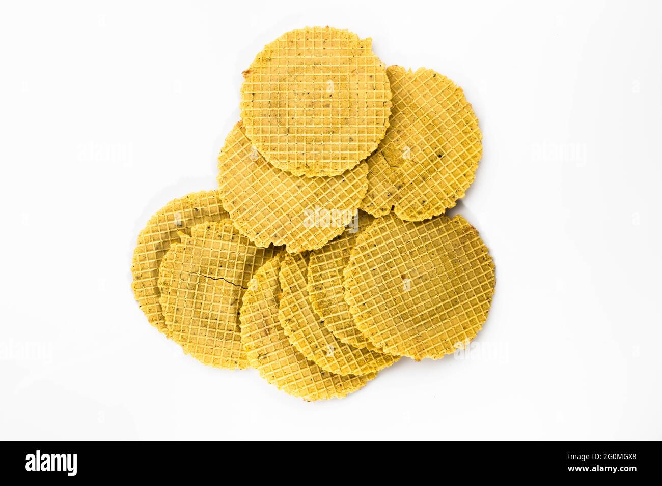 Wafers on white background Stock Photo - Alamy