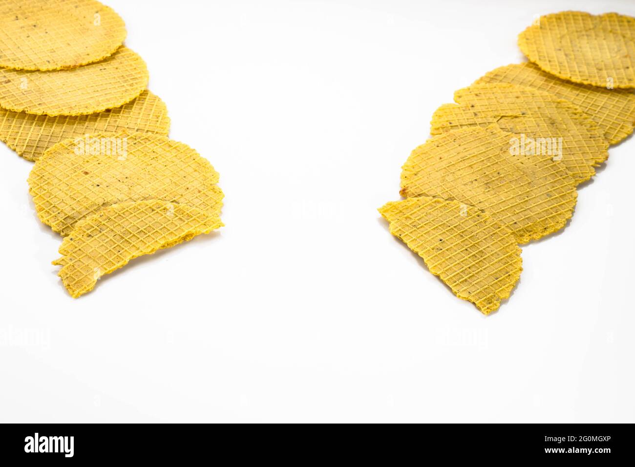 Wafers on white background Stock Photo - Alamy