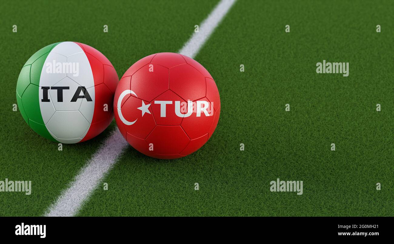 Italy vs. Turkey Soccer Match - Leather balls in Italy and Turkey ...