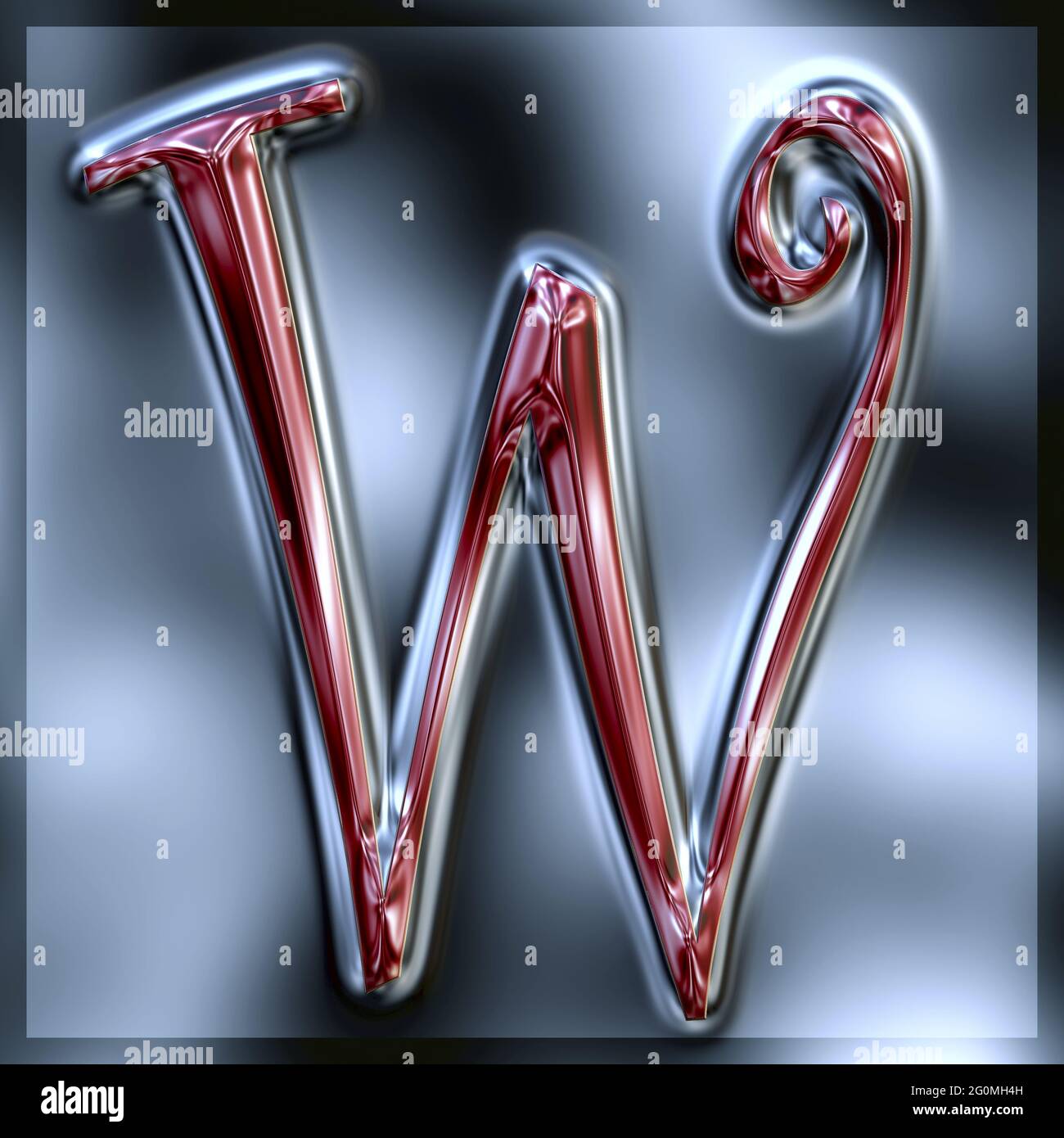 graphic with the uppercase character W as monogram Stock Photo - Alamy