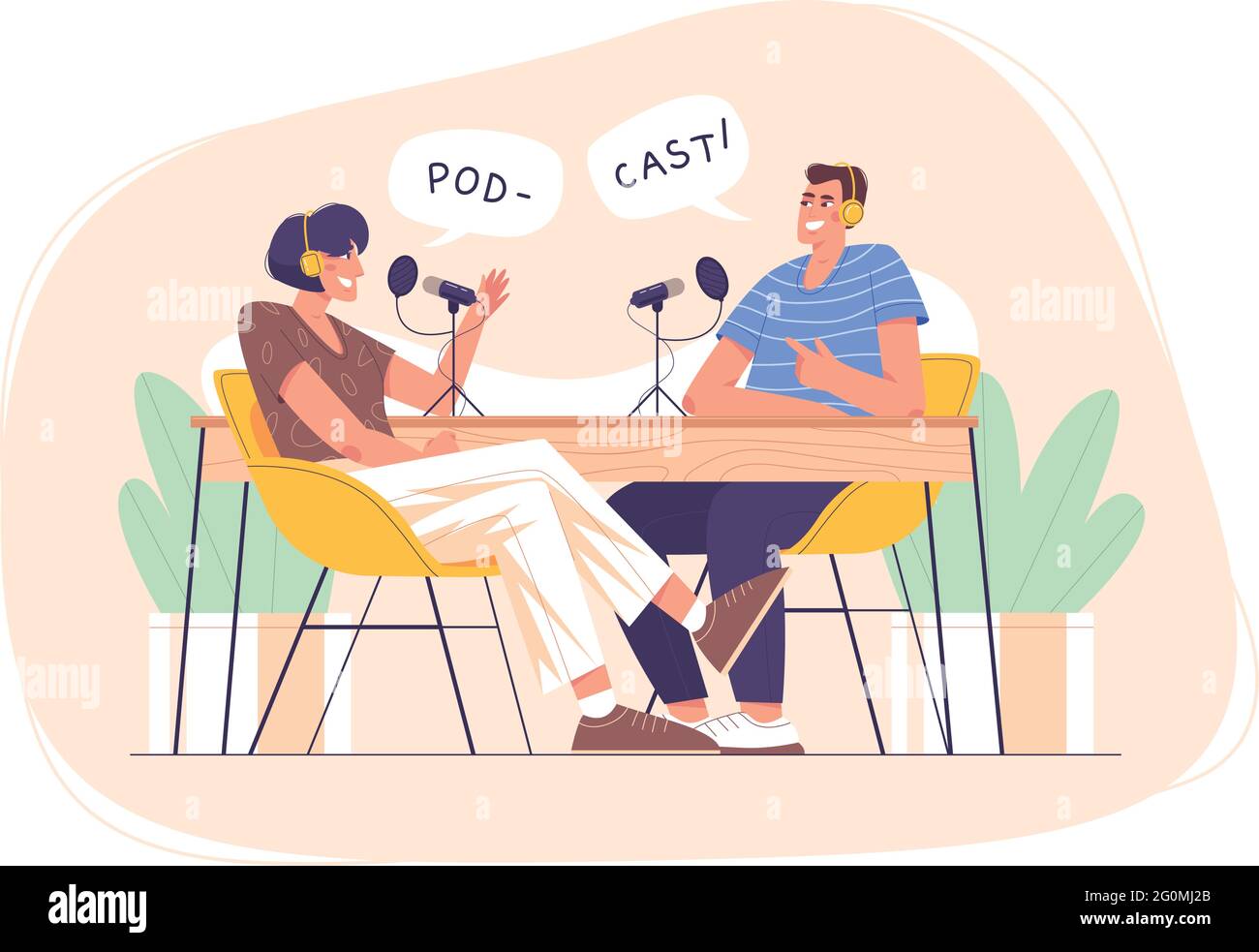 Radio station interview Stock Vector Images - Alamy