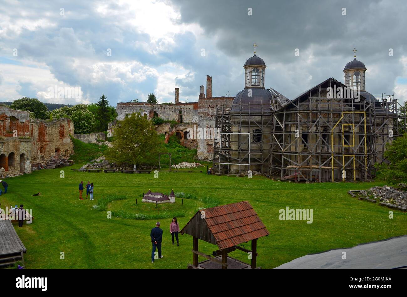 TERNOPIL REGION, UKRAINE - MAY 29, 2021 - A view on the yard of the ...