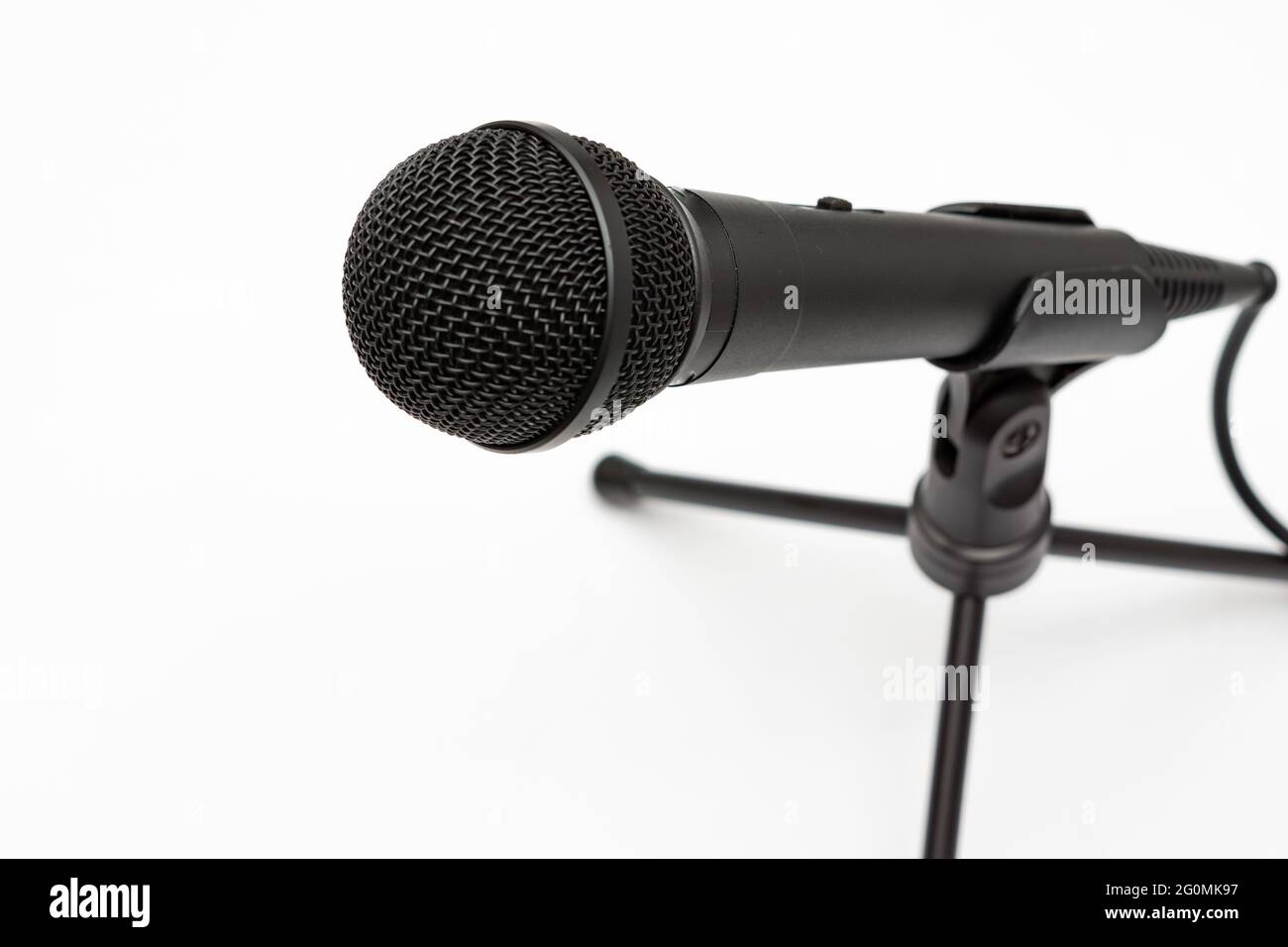 microphone and antique telephone Stock Photo - Alamy