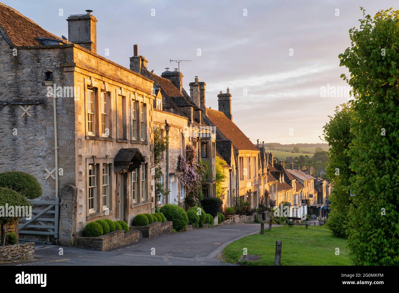 Row of houses in the first morning light hi-res stock photography and ...
