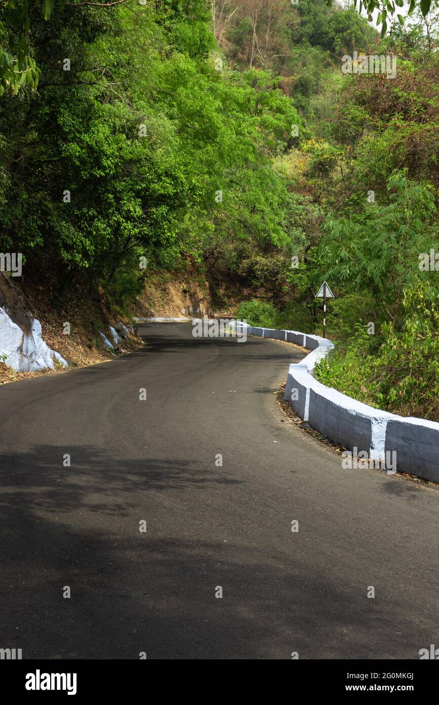 Curvy hill road isolated in western ghat image is taken at ooty ...