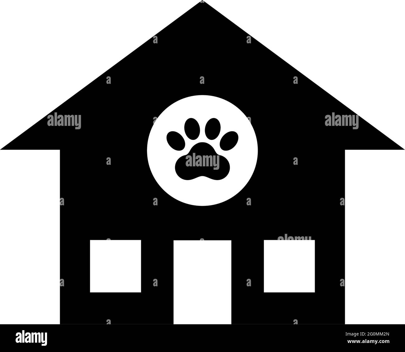 Animal House, Shelter Canine. Flat Vector Icon illustration. Simple ...