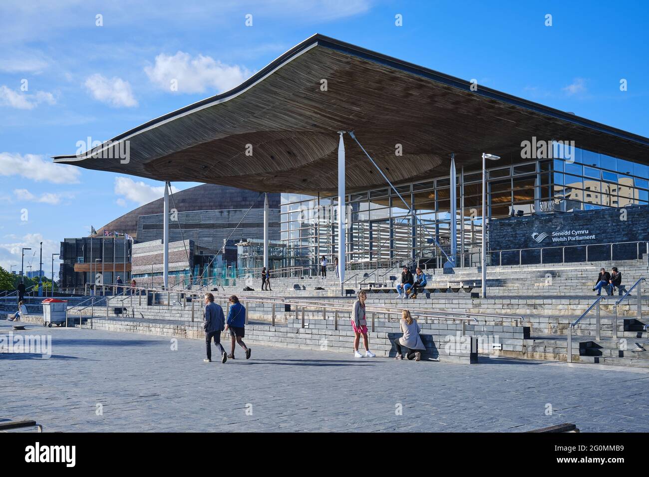 The Senedd, Welsh Government building, Cardiff Bay, Wales Stock Photo ...