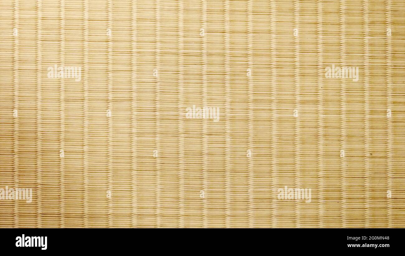 Texture of clean and new tatami mat, a type of flooring material in ...