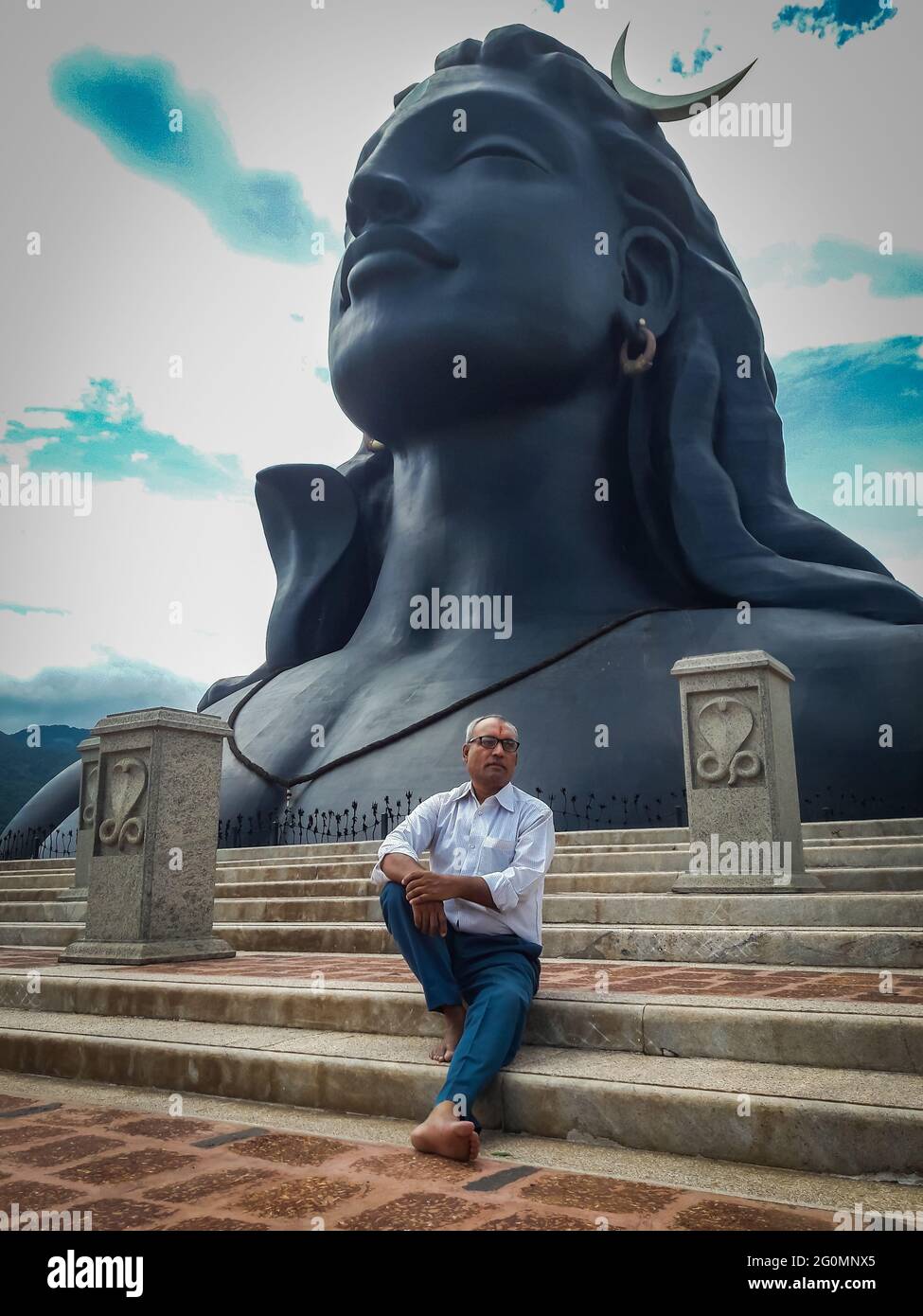 Adiyogi lord shiva statue in isha yoga coimbatore hi-res stock ...