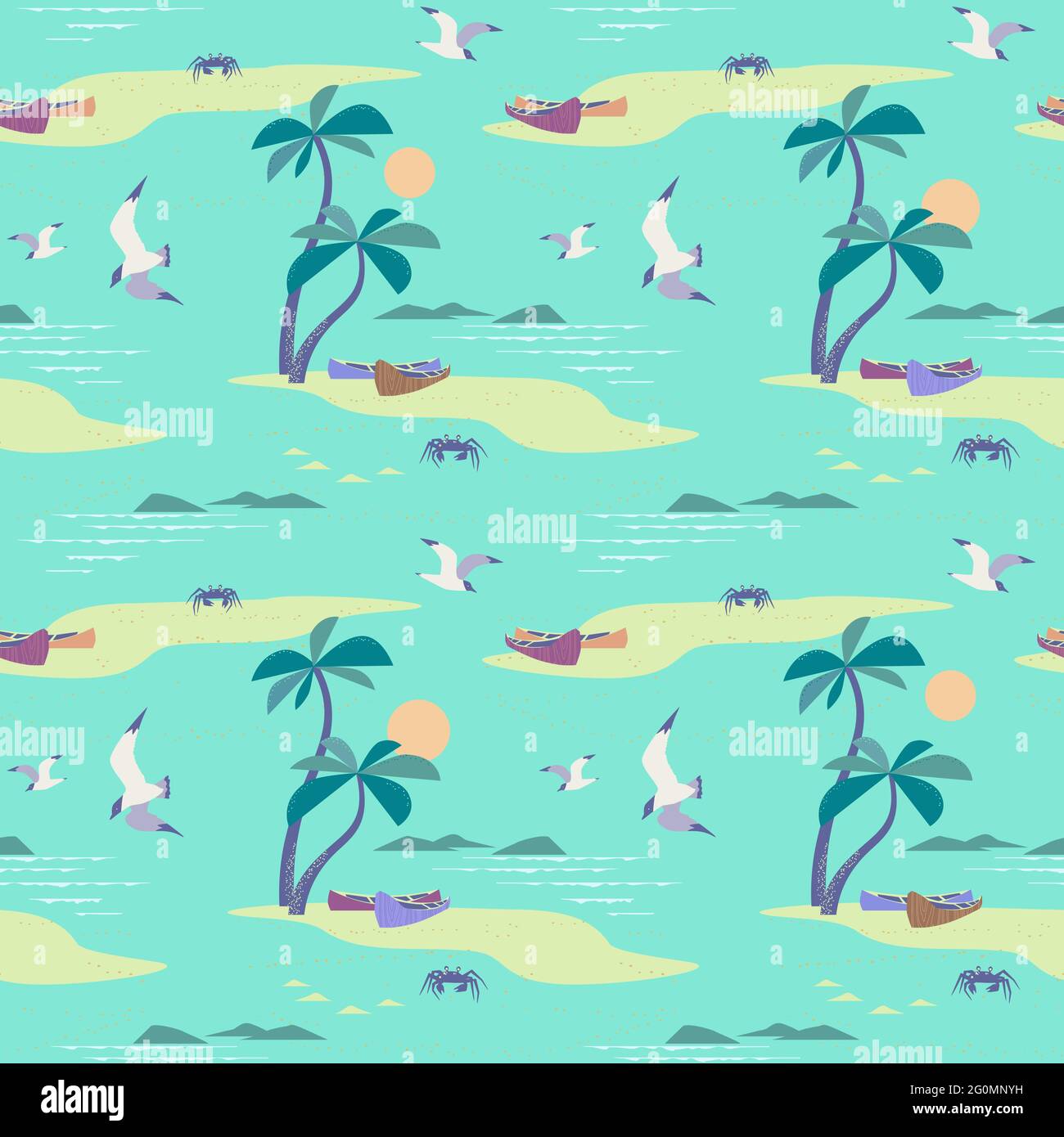 Green tropical island landscape Stock Vector Images - Alamy