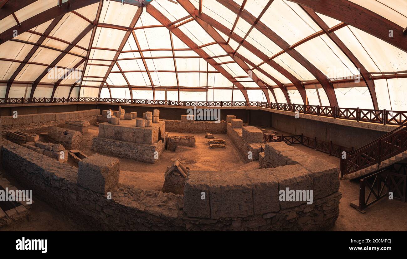 Ruins of an ancient Roman military temple in Viminacium, Serbia Stock ...