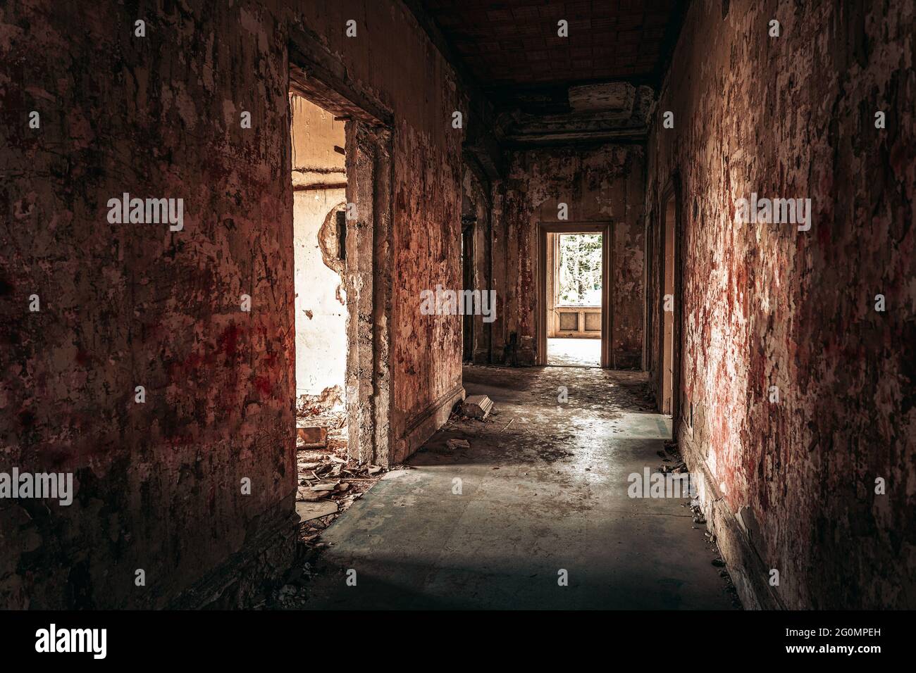 Ruined interiors of an 18th century castle Spicer in Serbia looking ...