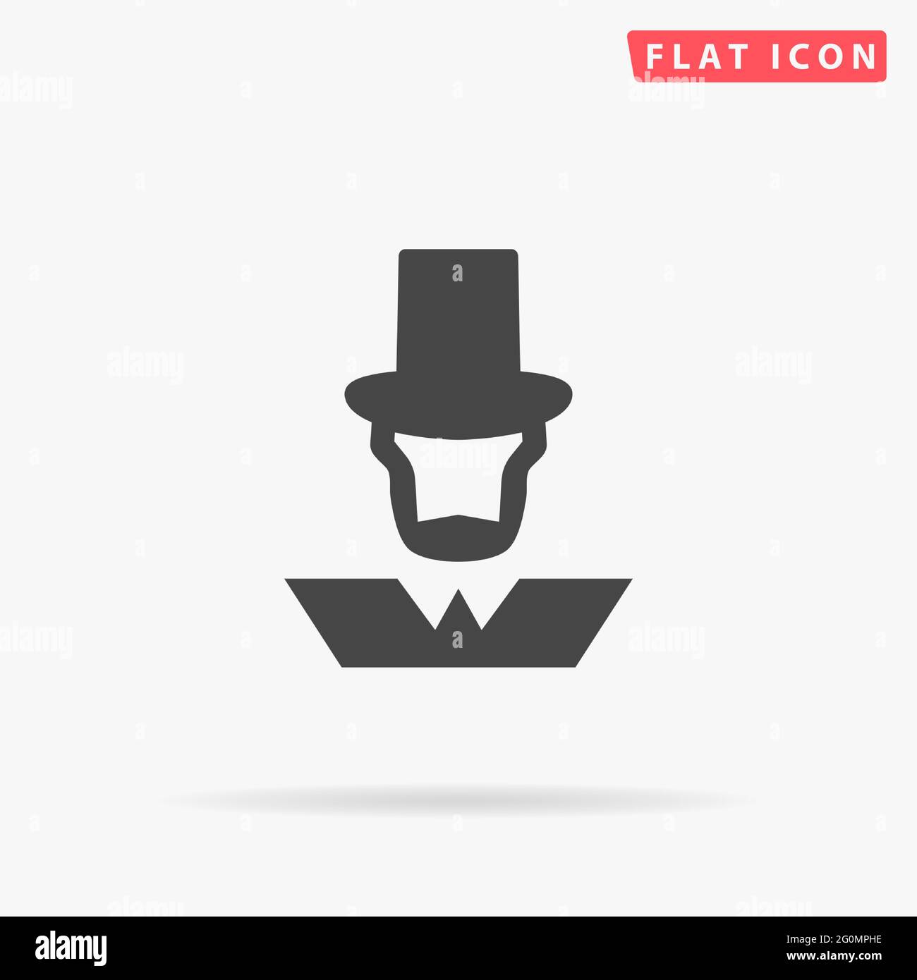 American president Abraham Lincoln flat vector icon. Hand drawn style ...