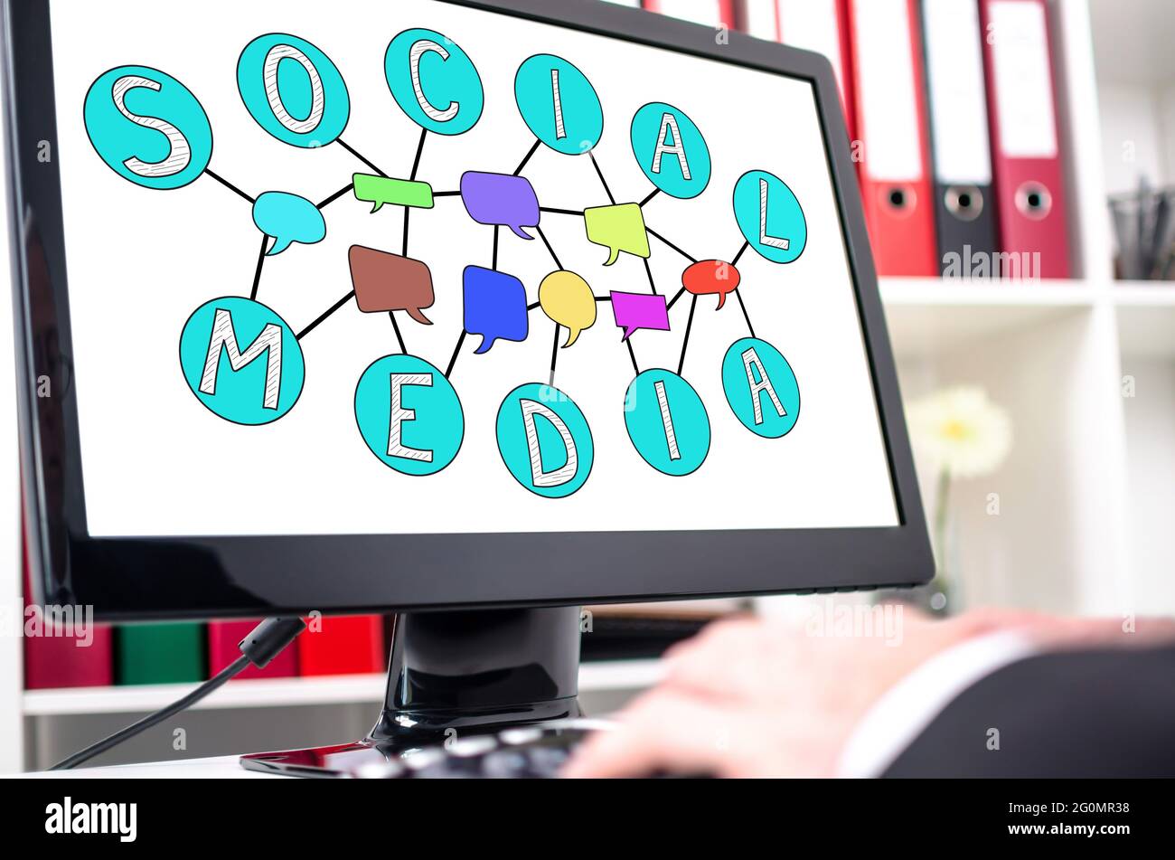 Social media concept shown on a computer screen Stock Photo - Alamy