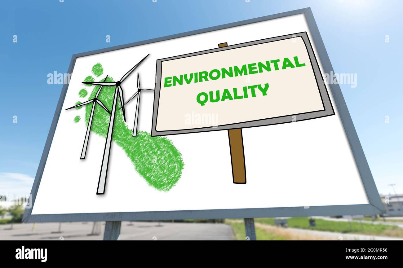 Environmental quality concept drawn on a billboard Stock Photo - Alamy