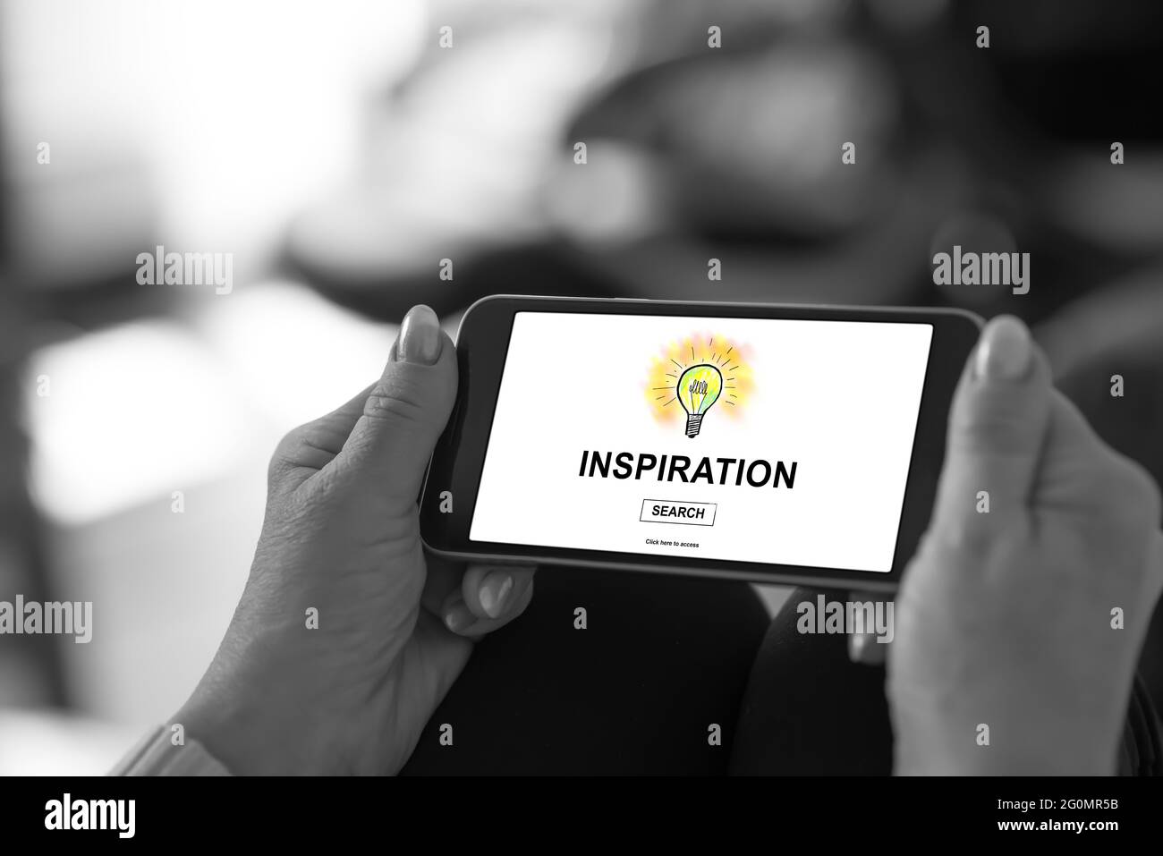 Smartphone screen displaying an inspiration concept Stock Photo - Alamy