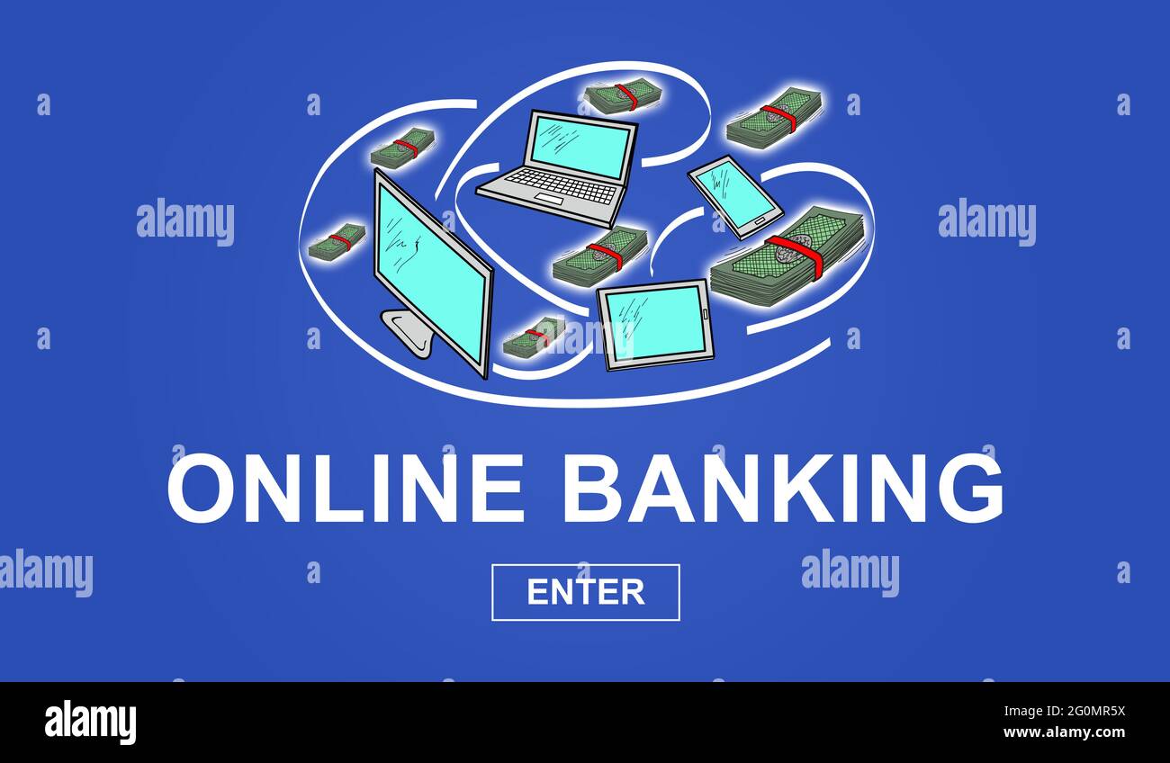 Illustration of an online banking concept Stock Photo - Alamy