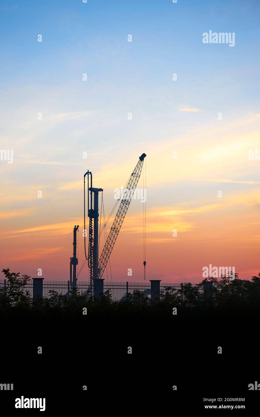 Mechanization on a construction site Stock Photo - Alamy