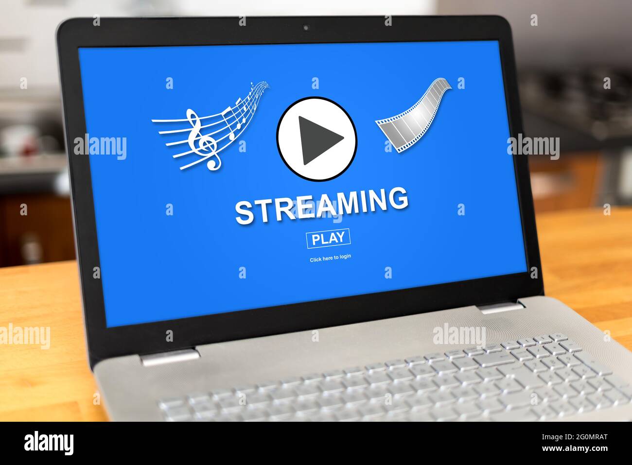 Laptop screen with streaming concept Stock Photo - Alamy