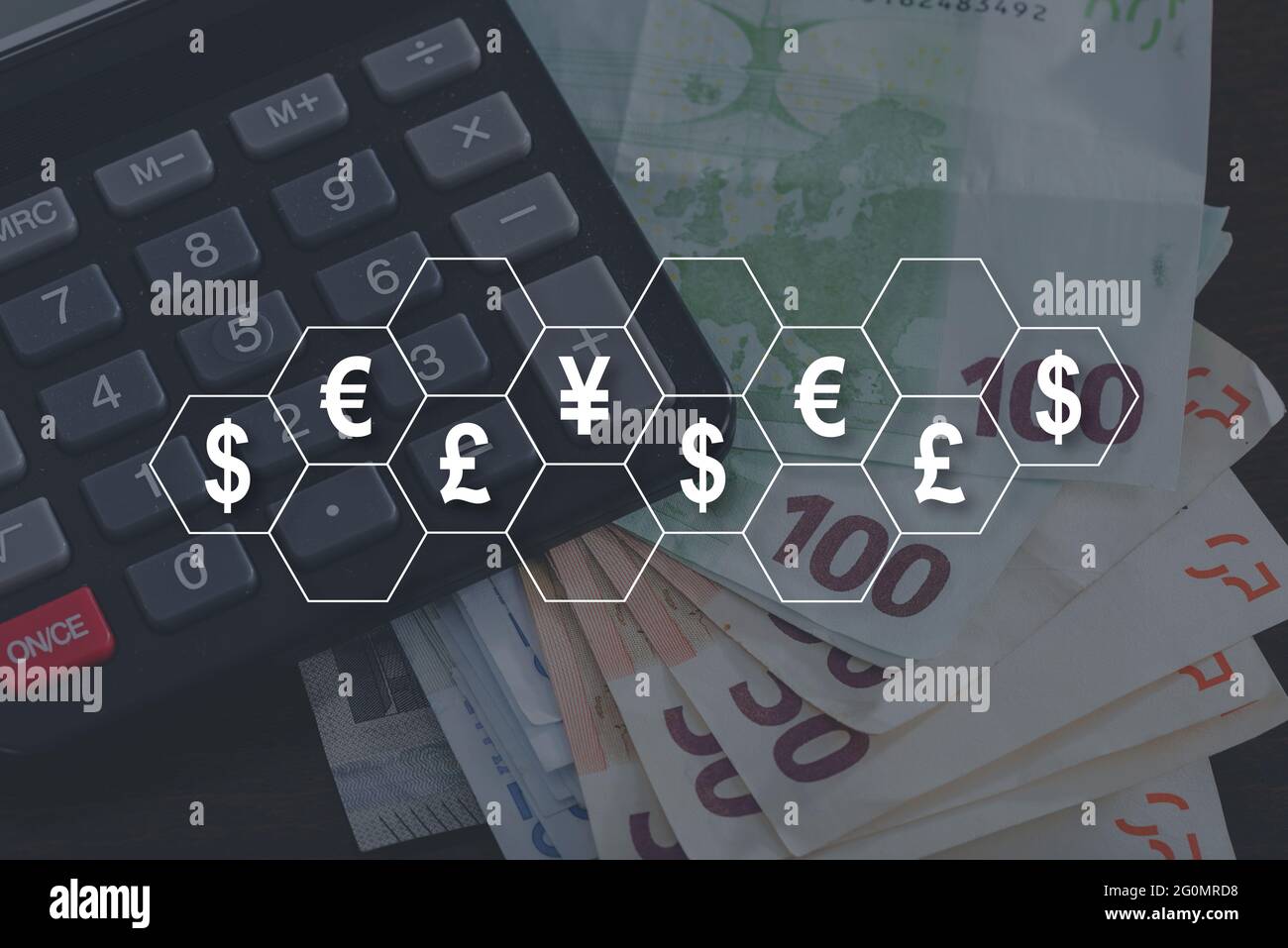 Currencies concept illustrated by a picture on background Stock Photo ...