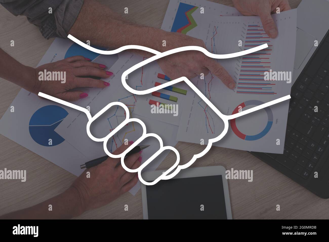 Partnership concept illustrated by a picture on background Stock Photo ...