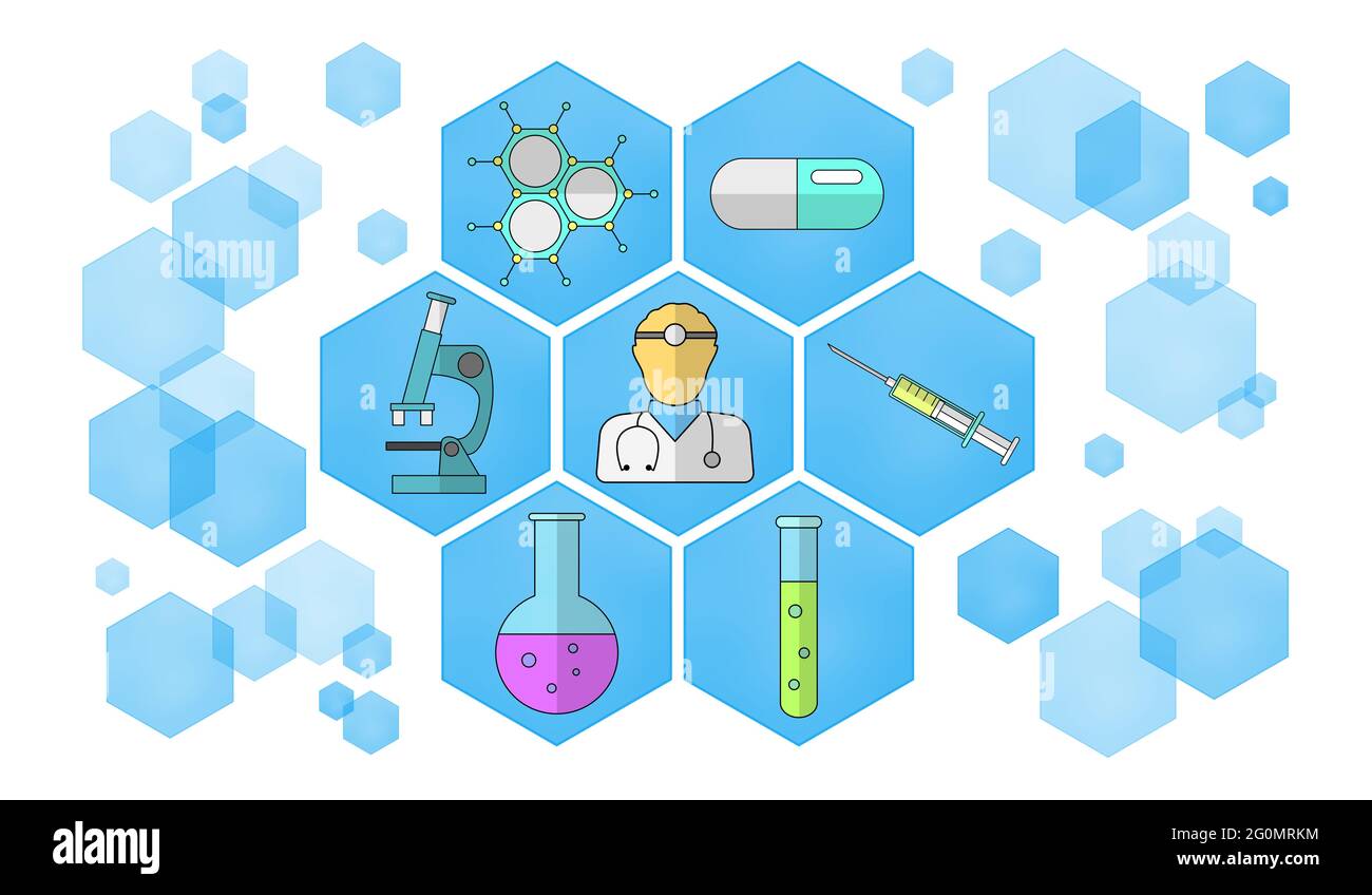 Illustration of a medical research concept Stock Photo - Alamy