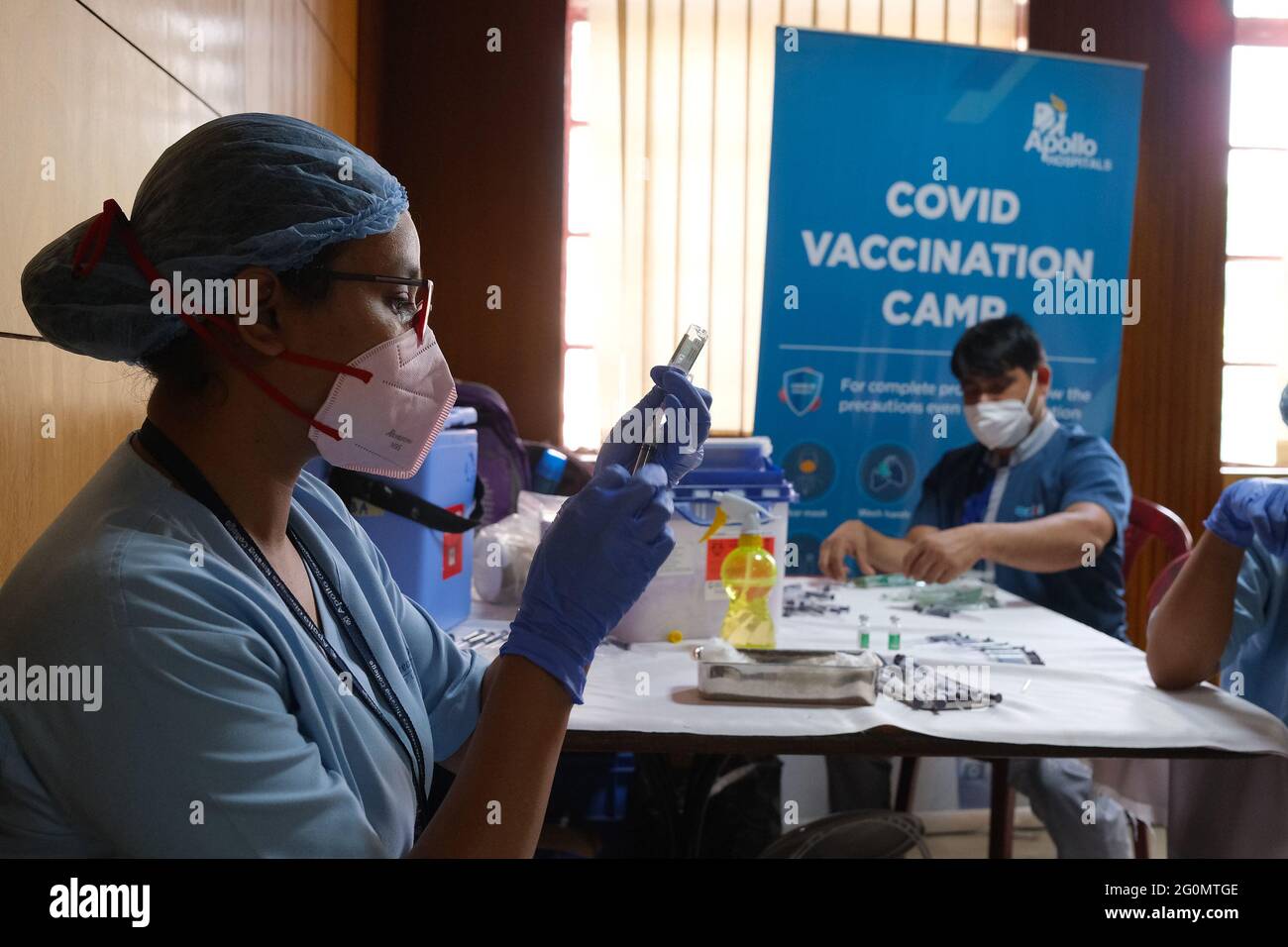 Nurses from Apollo Hospital are appointed for the vaccination drive ...