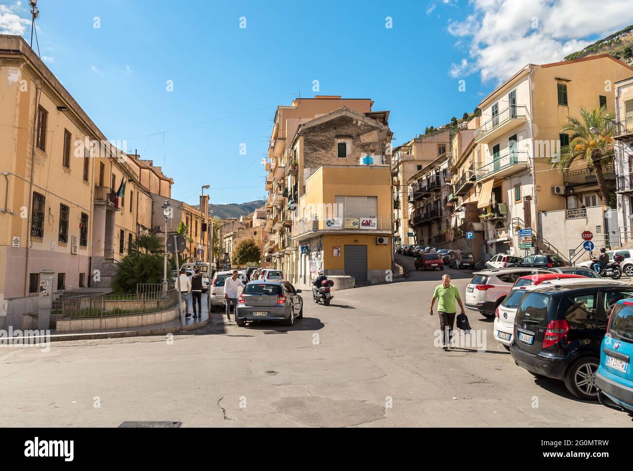 Monreale, Sicily, Italy - October 8, 2017: Cityscape of Monreale, is an ...