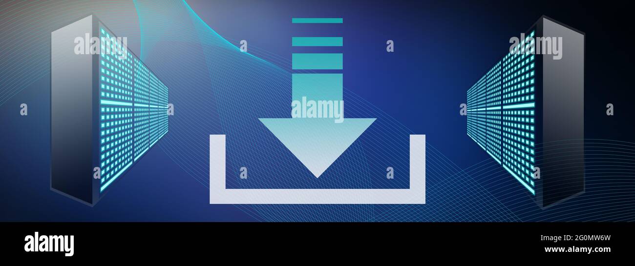 Illustration of a download concept Stock Photo - Alamy