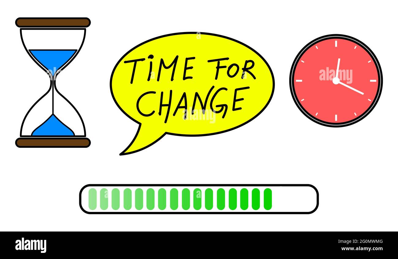 Illustration of a time for change concept Stock Photo - Alamy